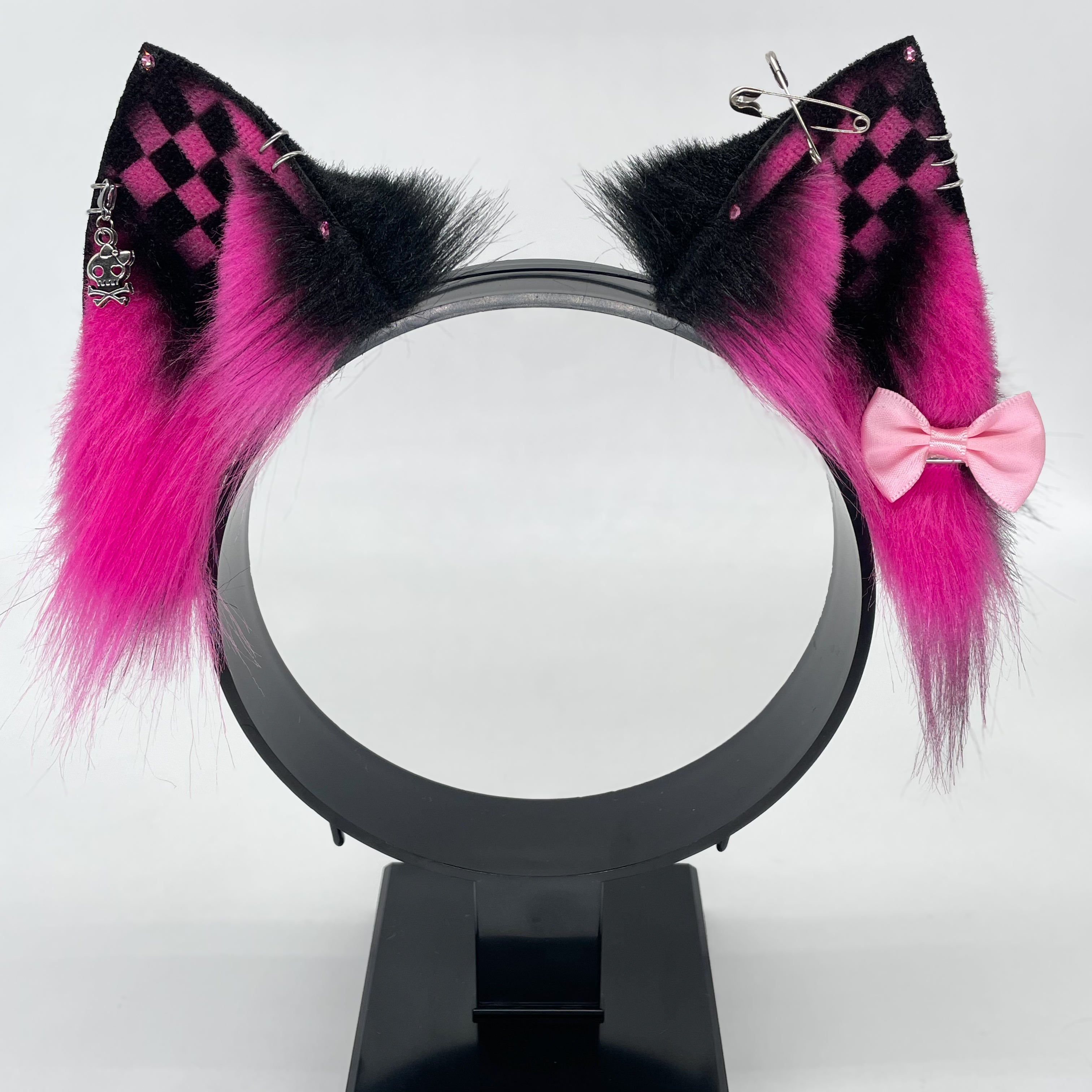 Emo Cat Ears- Hot Pink & Black – Nothing’s What It Seams